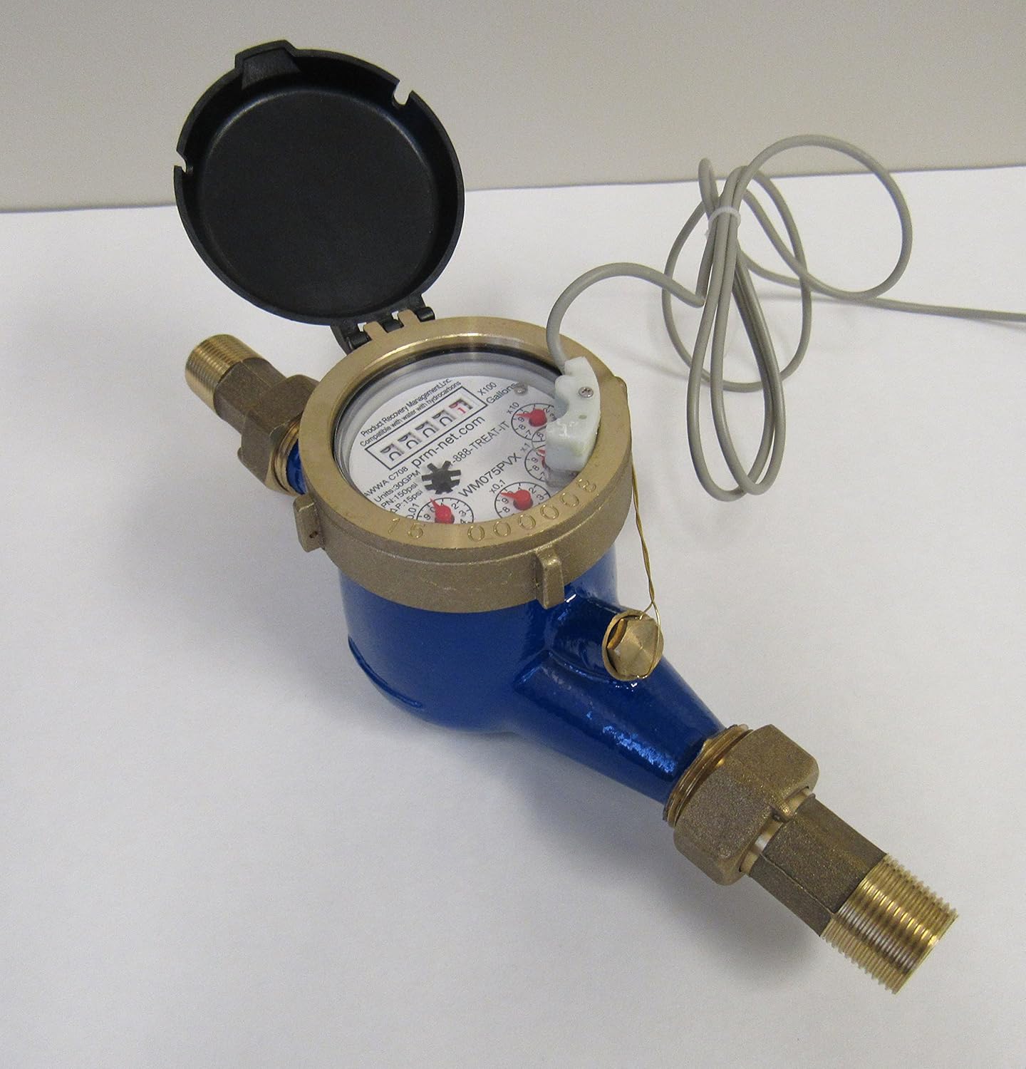 Not for Potable Water PRM 3/4 Inch NPT Brass Multi-Jet Water Meter with ...