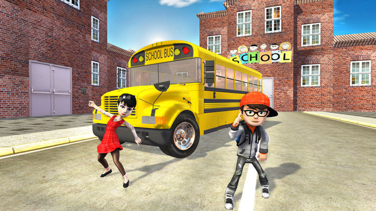 High School Crazy Bus Driving Simulator 3D: Kids Transport Simulator ...