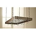 Amazon.com: Hammered Copper Rectangle Pot Rack with Black : Home & Kitchen