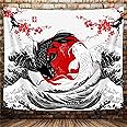 Amazon.com: NYMB Japanese Anime Tapestry, Black and White Yin Yang Koi ...