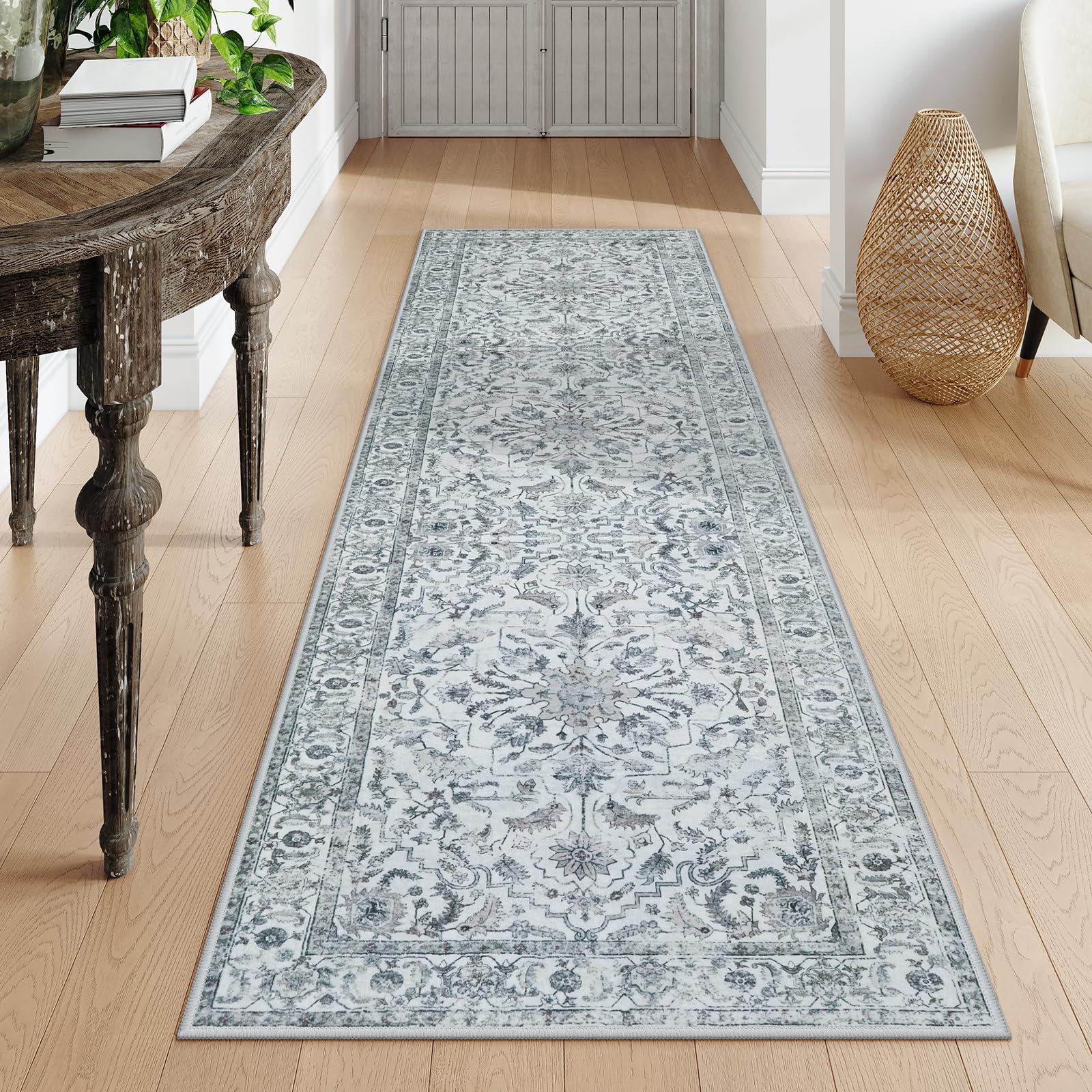 LIVEBOX Washable 2.5x8 Runner Rugs for Entryway Bathroom, Boho Kitchen ...