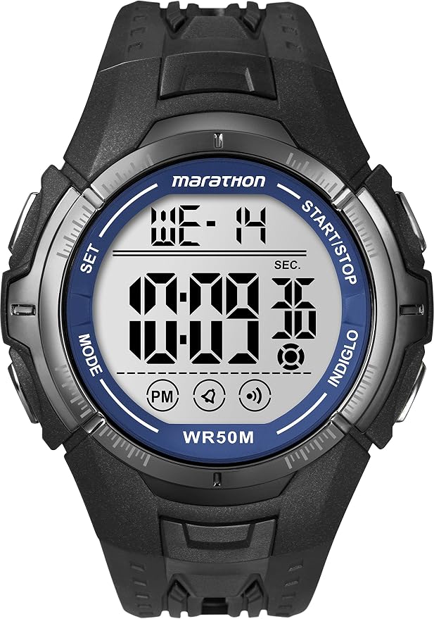 Timex Homme T5K359 Marathon Quartz Digitale Argent Noir Timex Homme T5K359 Marathon Quartz Digitale Argent Noir