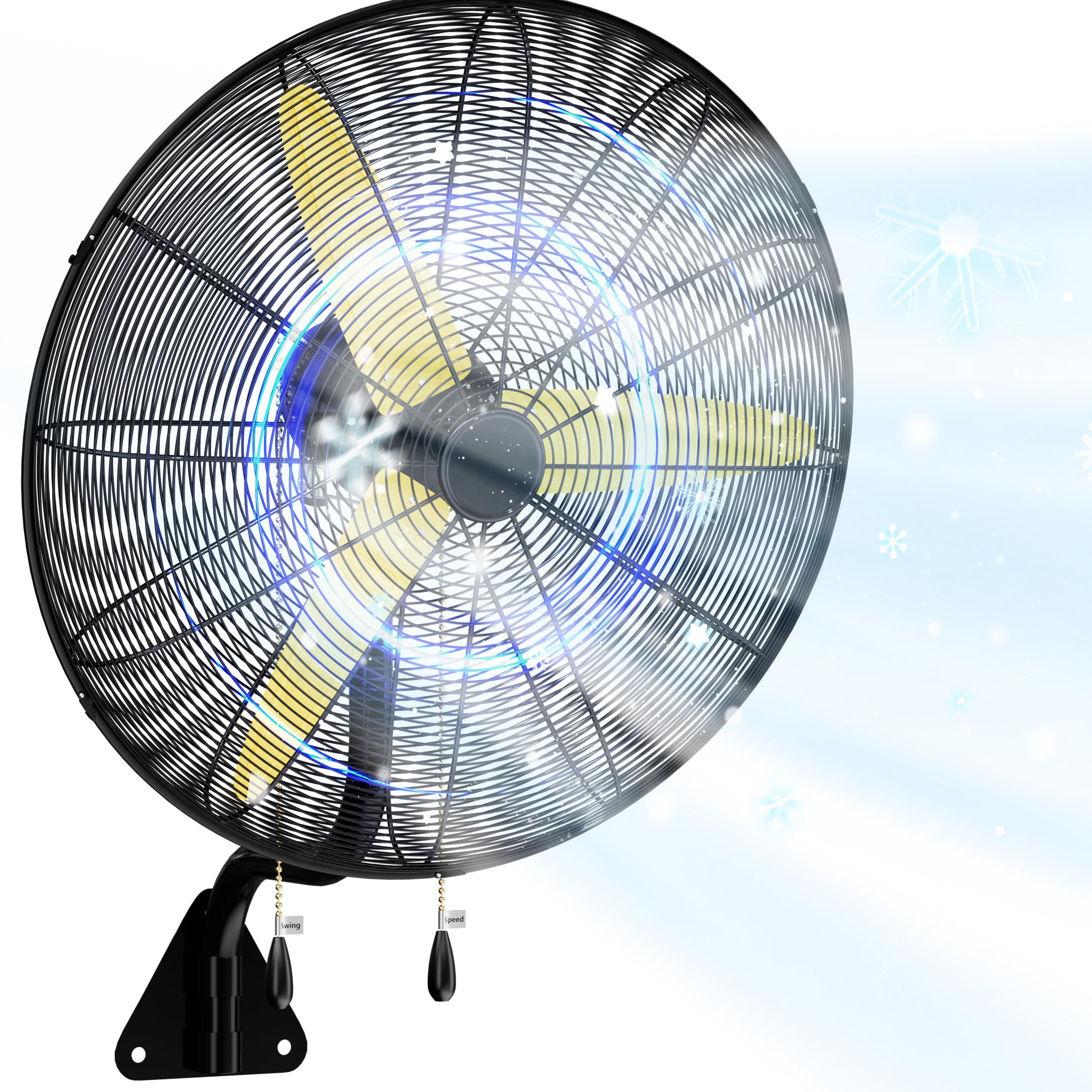 26 Inch Wall Mount Fan,9200 CFM High Velocity Fans with 3 Speeds,90 ...