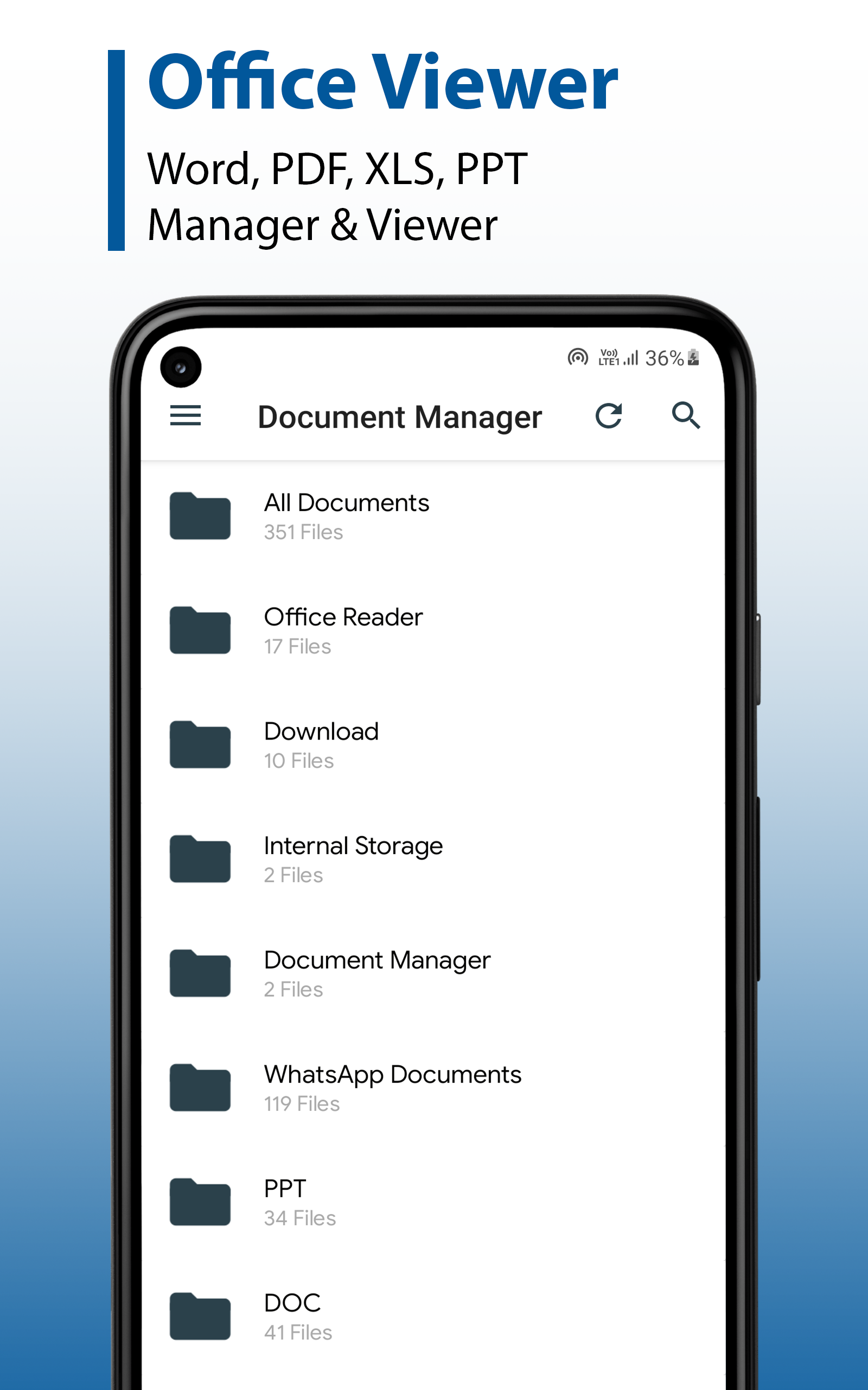 Document Manager - Word, Excel, PPT & PDF Reader:Amazon.it:Appstore for Android