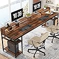 Amazon.com: Tribesigns Two Person Desk with Monitor Stand, 78.74" Long ...