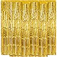 Amazon.com: Ohiyoo 5 Pack Gold Fringe Backdrop 3.2ft x 8.2ft Foil ...