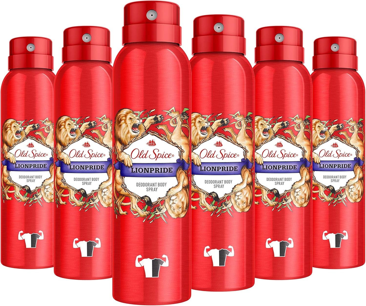 Old Spice Lionpride Deodorant Body Spray for Men 6 Pack (6 x 150 ml ...
