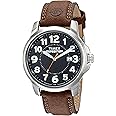 Timex T40051 Expedition Metal Field Reloj con correa de cuero marrón ...