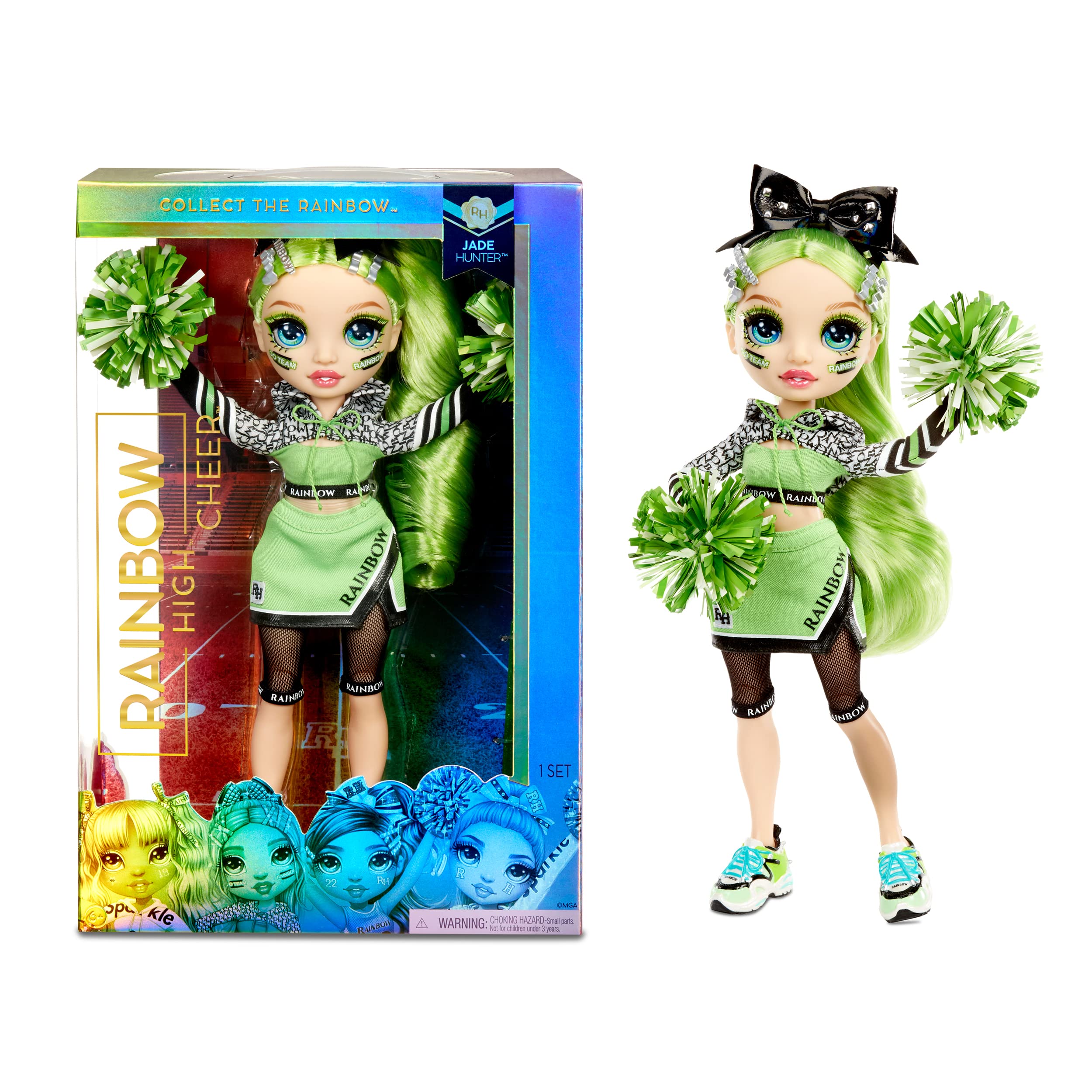 Mua Rainbow High Cheer Jade Hunter – Green Cheerleader Fashion Doll ...