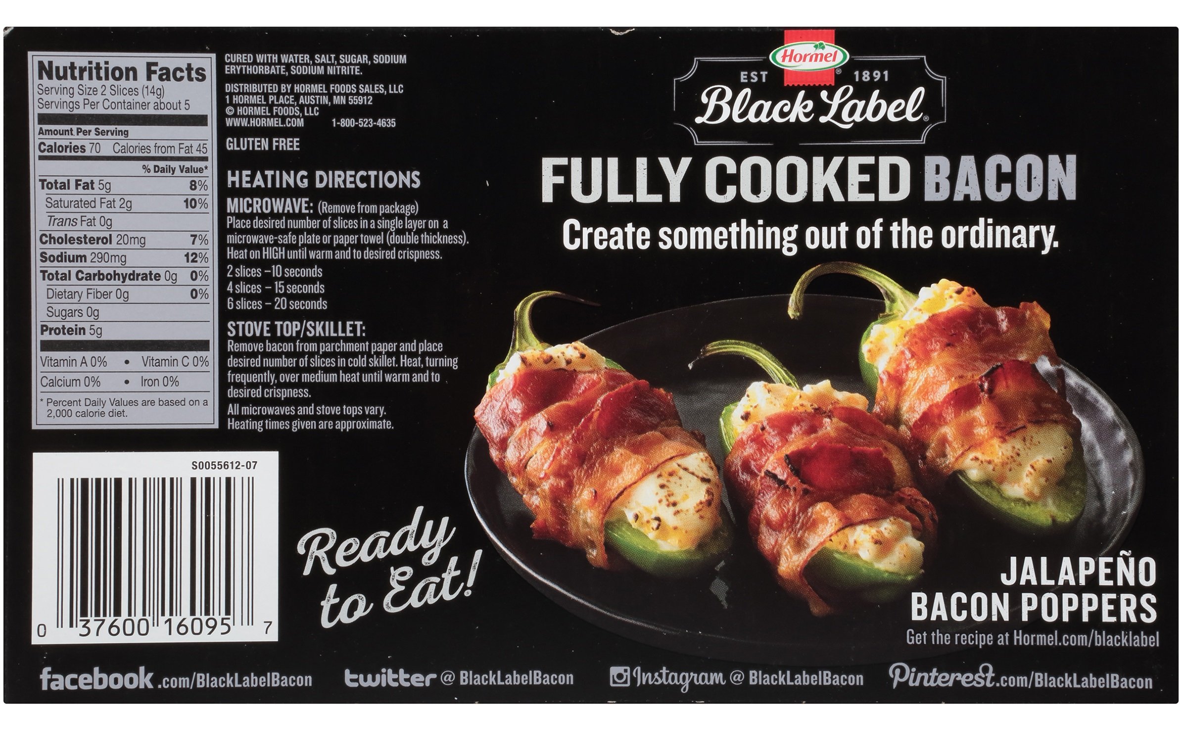 Hormel Black Label Fully Cooked Bacon Nutrition Facts | Besto Blog