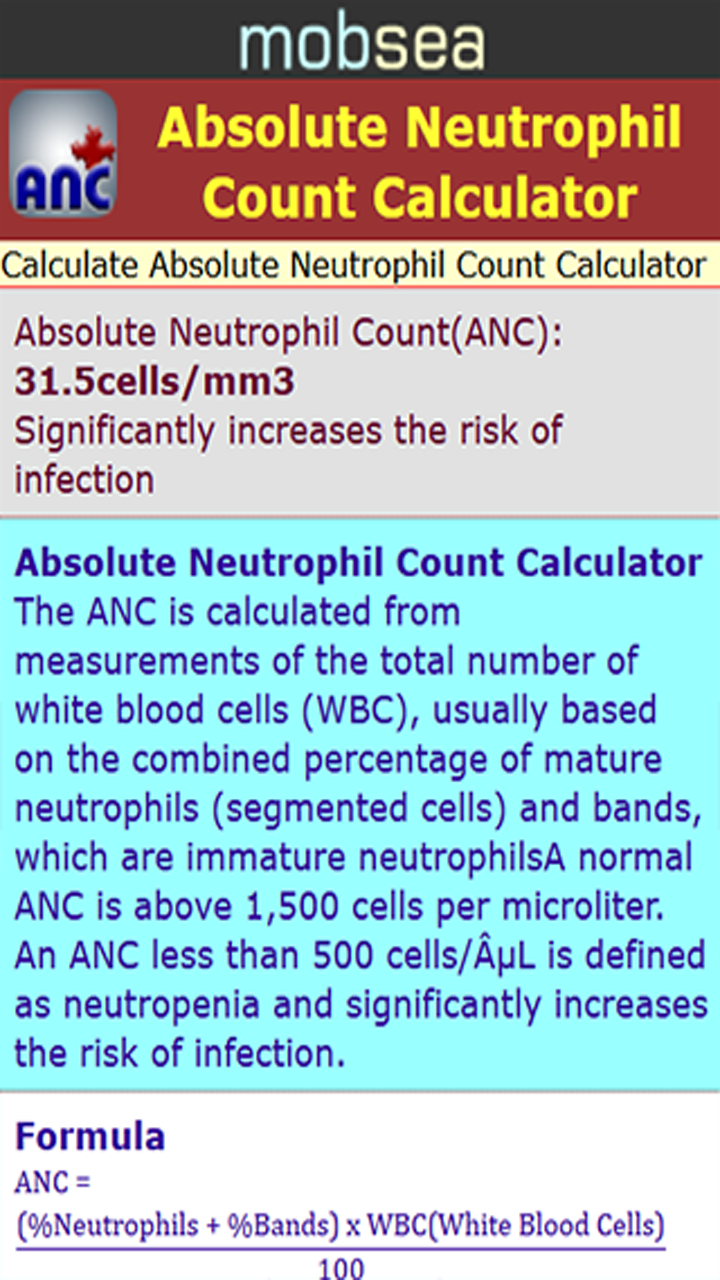 ANC Calculator:Amazon.ca:Appstore for Android