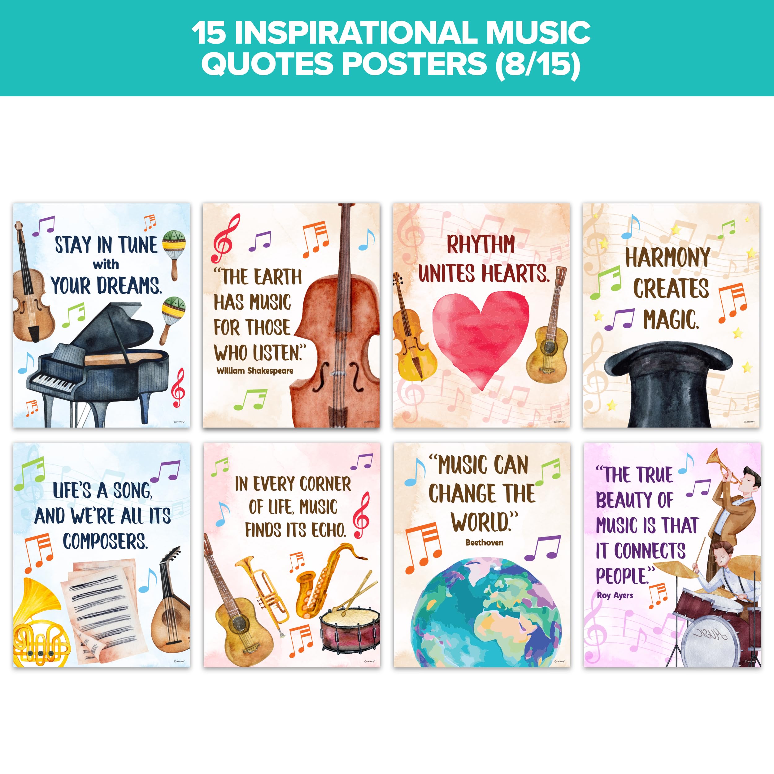 Mua Decorably 15 Music Classroom Posters Elementary - 11x14in Music ...