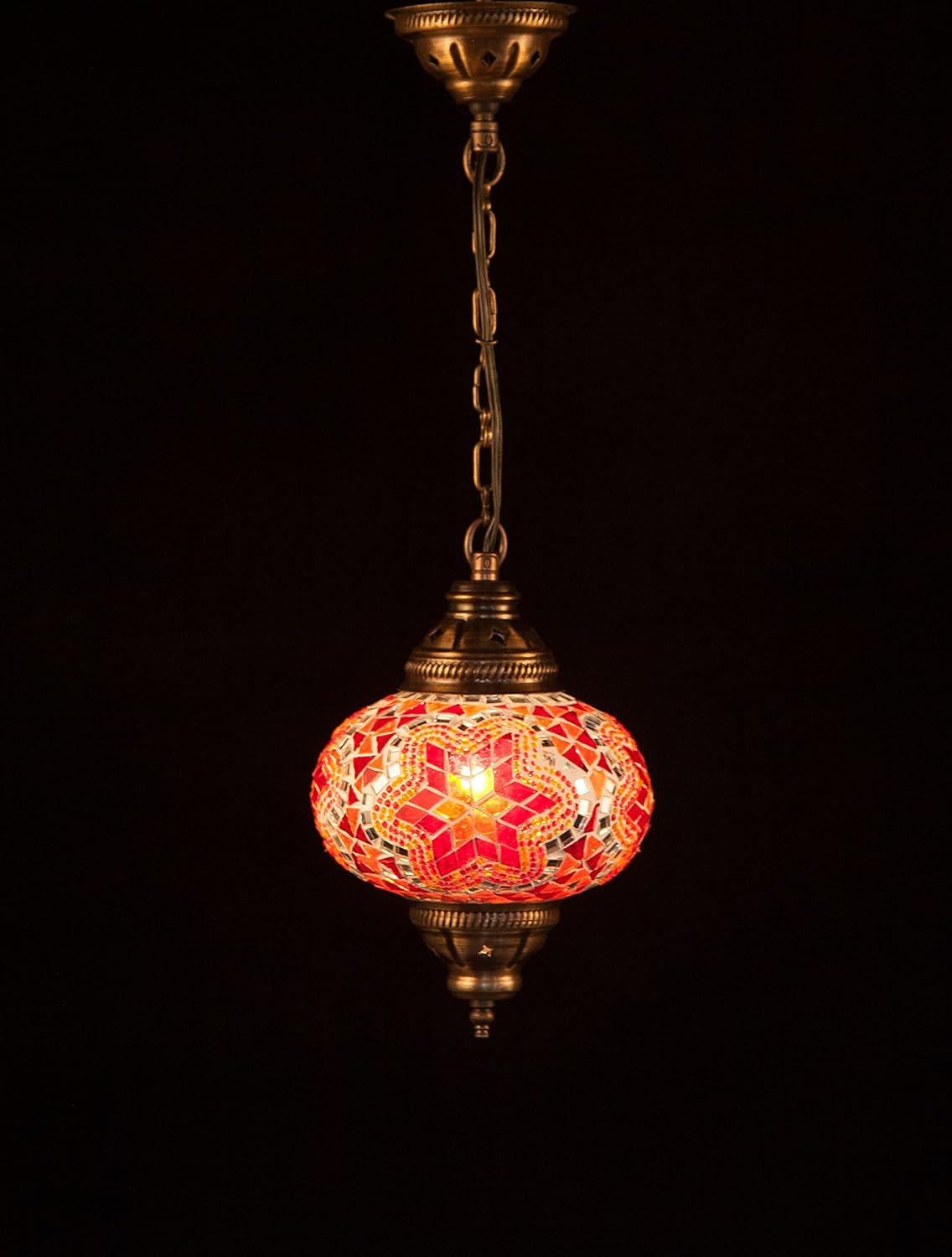 Handmade Turkish Lamp Moroccan Ottoman Style Mosaic Oval Hanging Lamp ...