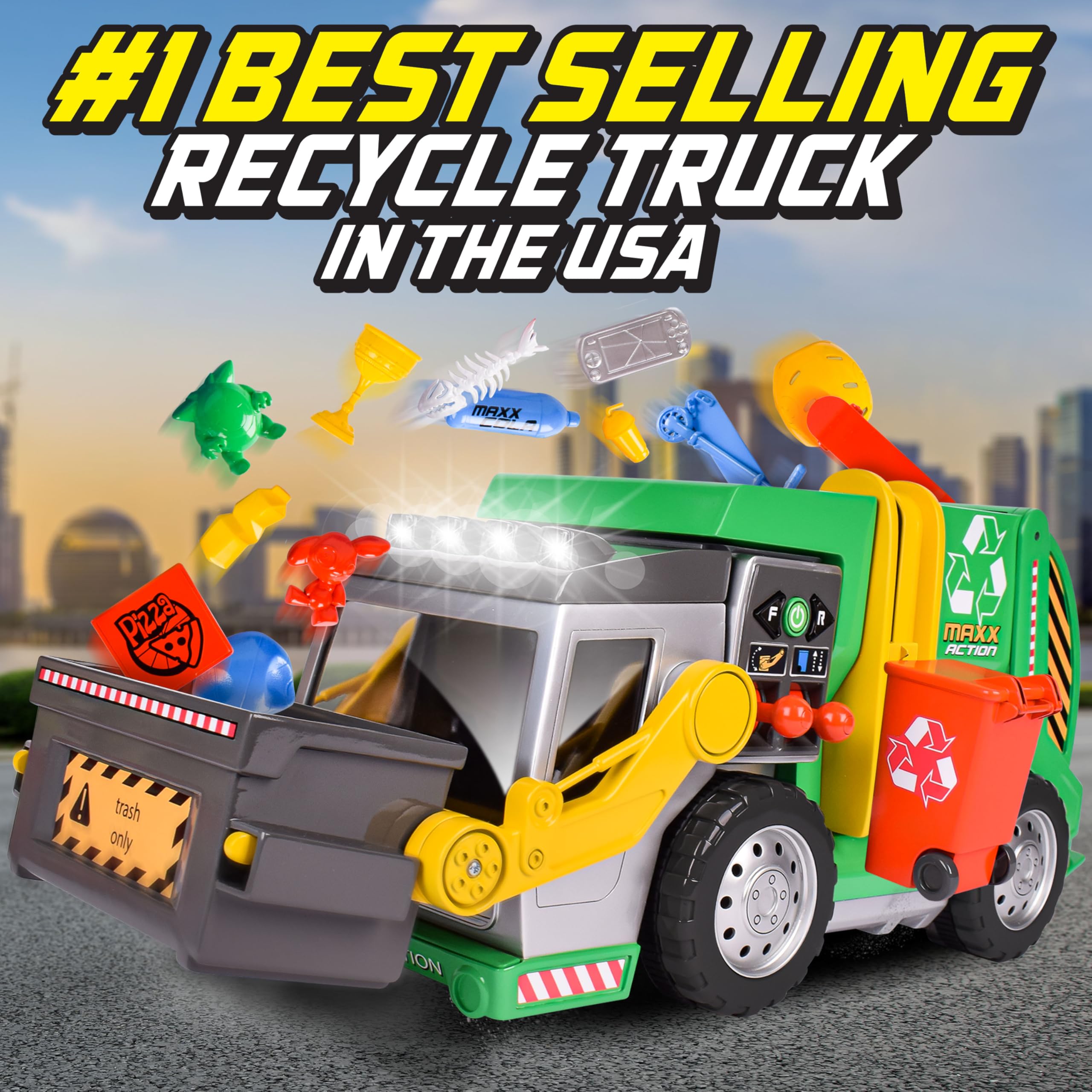 Mua Maxx Action Large Motorized 19" Maxx Action Garbage Truck Toy Set ...