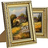 Amazon.com - ZIQI 2 Pack Oval Vintage Picture Frame 5x7”Gold Antique ...