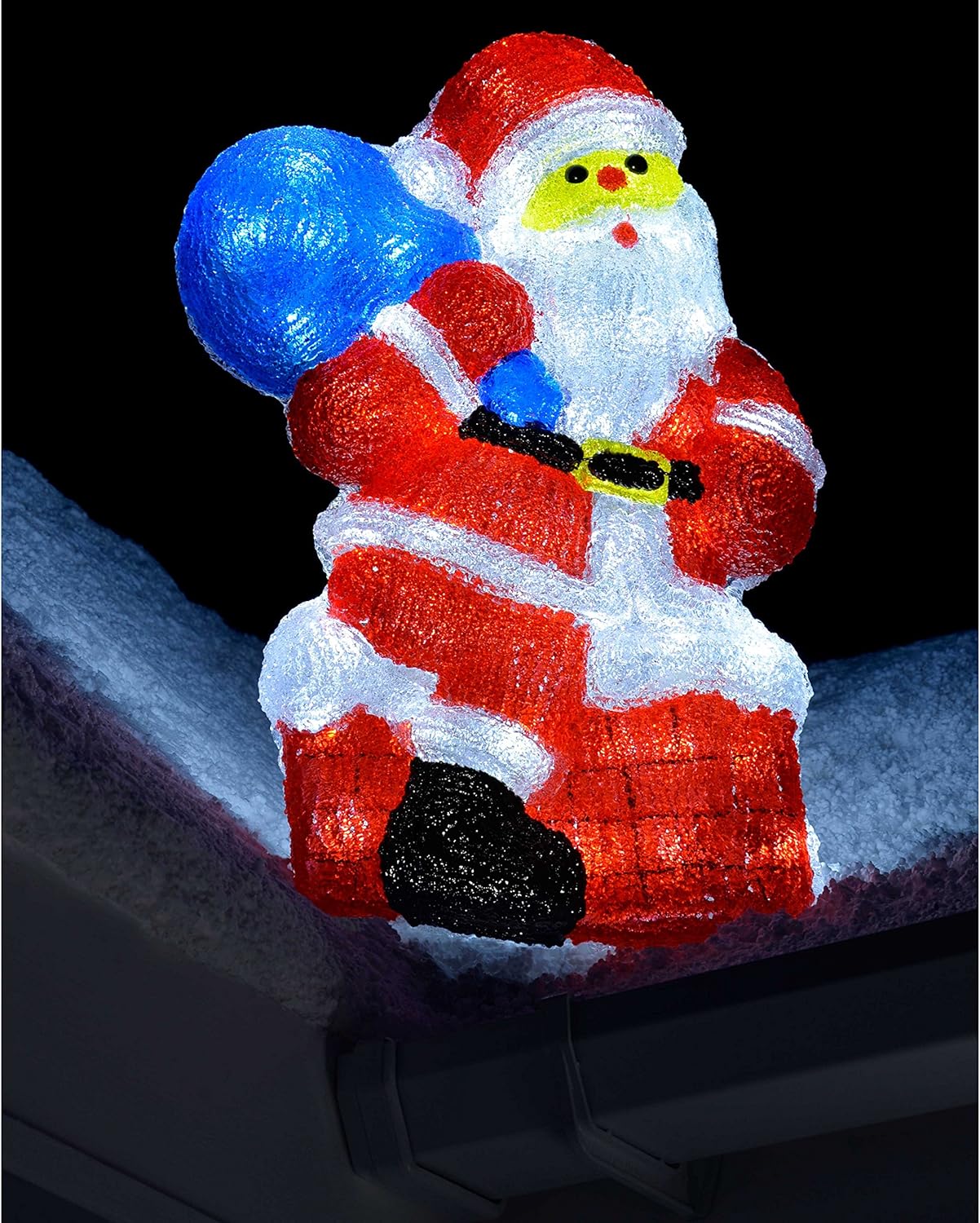 WeRChristmas Pre-Lit Acrylic Santa with Sack Christmas Decoration with ...