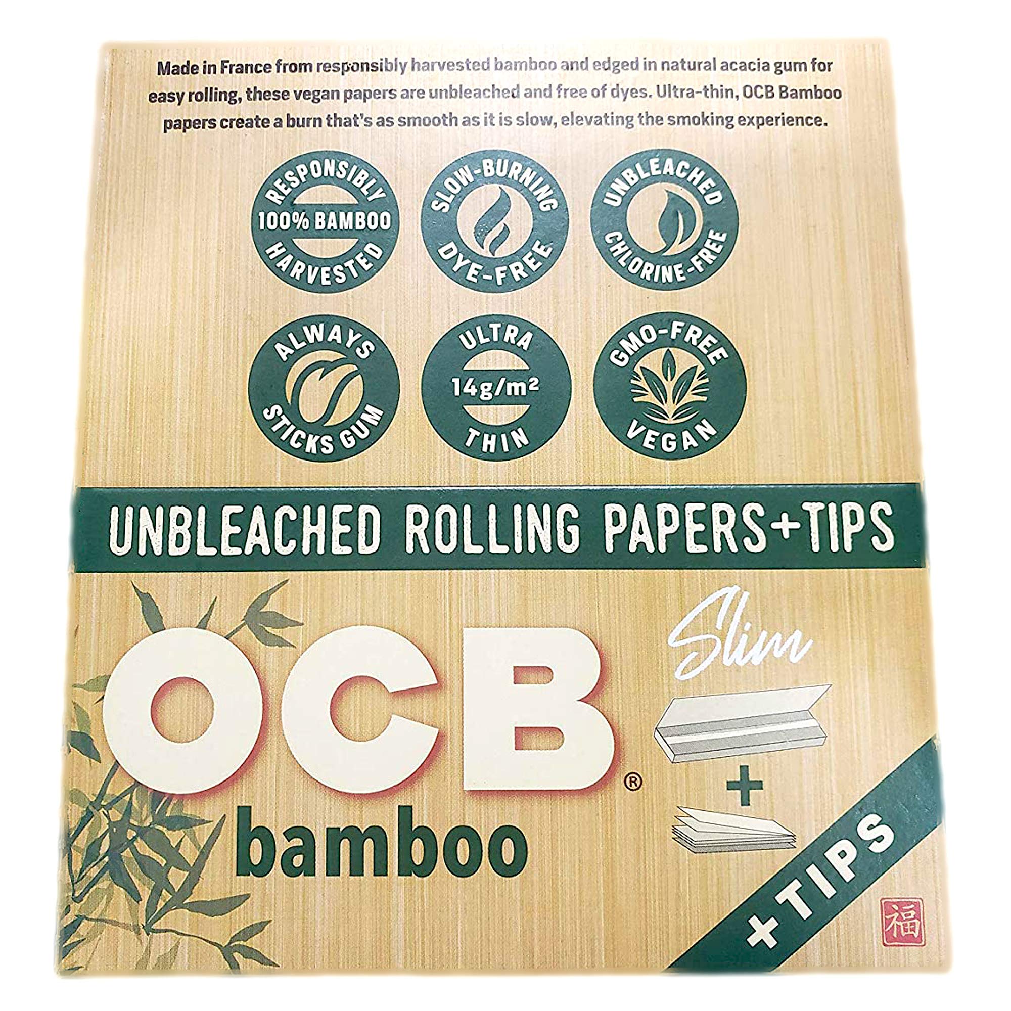 Mua OCB Bamboo Rolling Papers King Slim 100mm Ultra Thin w/Filters 24 ...