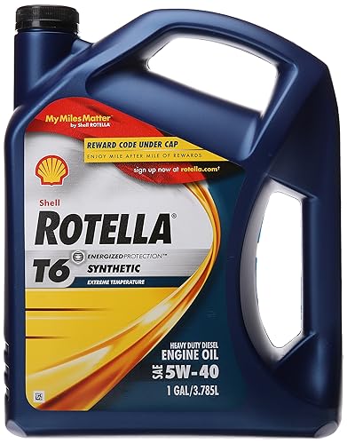 Shell Rotella T6 Full Synthetic 5W-40 Diesel Engine Oil (1-Gallon ...