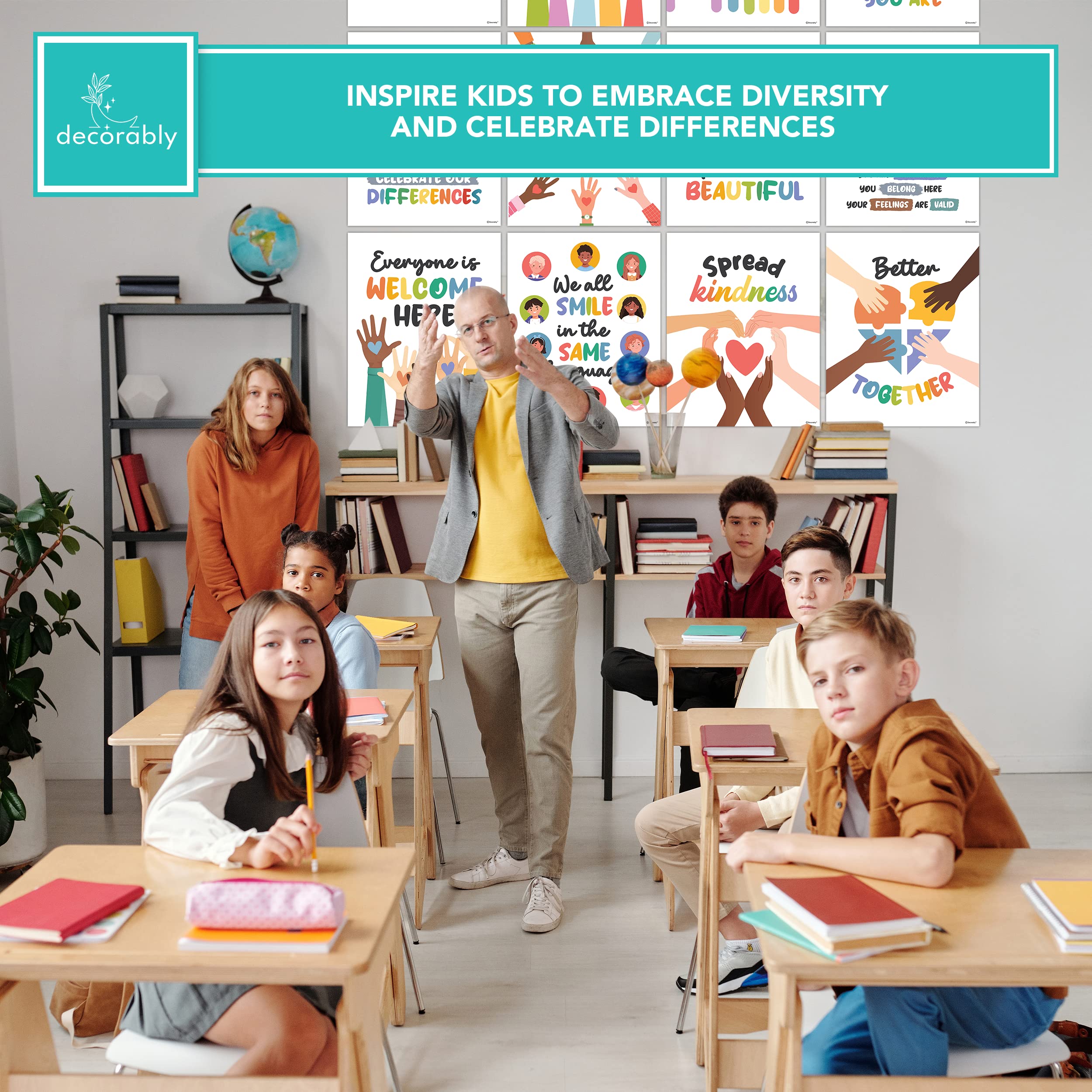 Mua Decorably 12 Diversity Posters for Classroom, 11x14in Matte ...