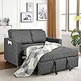 Amazon.com: SEJOV Sleeper Sofa, 3-in-1 Convertible Pull Out Couch Bed Futon Sofa, Linen Fabric ...