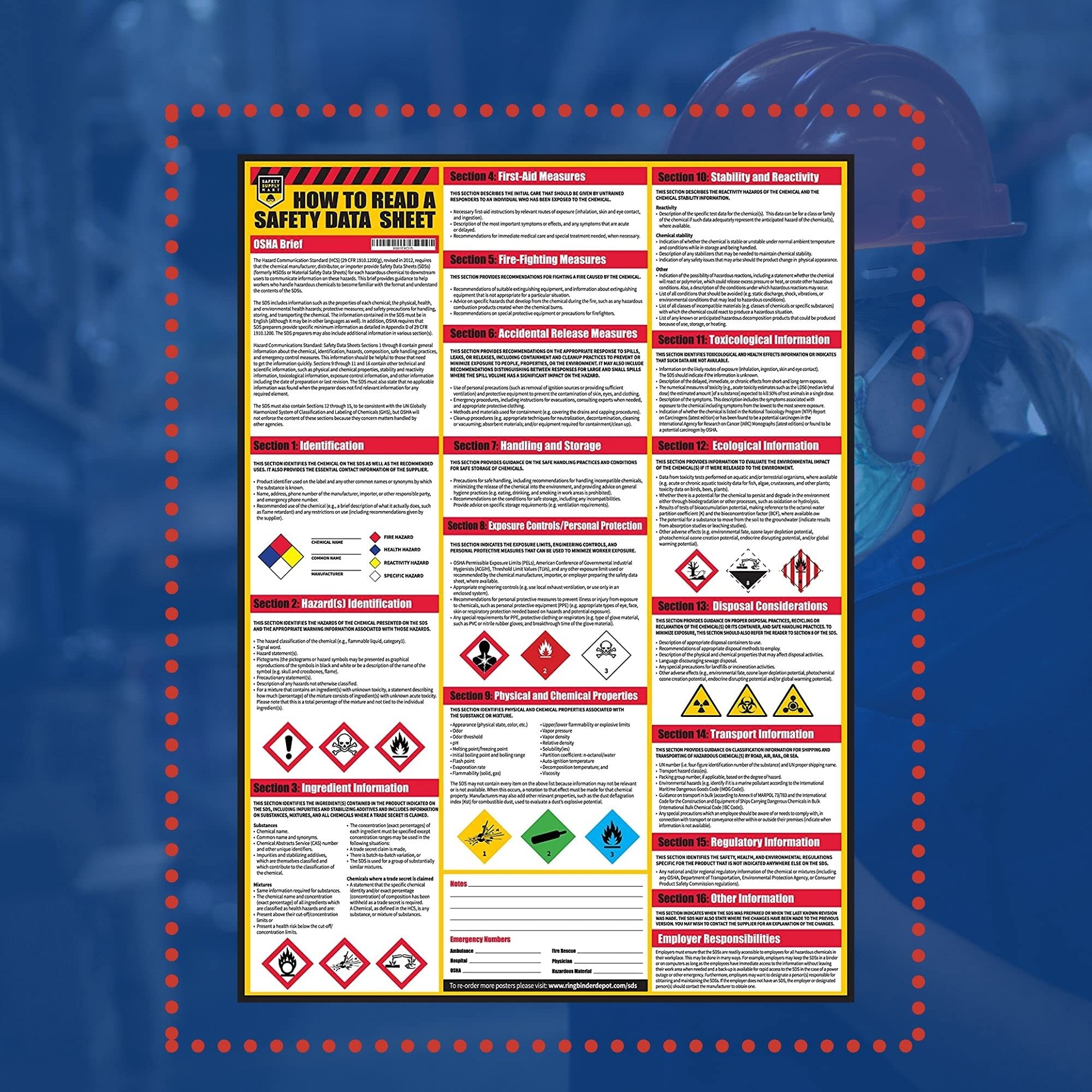 Mua How to Read A Safety Data Sheets (SDS/MSDS) Poster, 24 x 33 Inch, UV Coated with SDS/MSDS ...