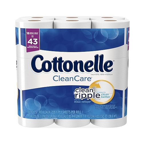 Cottonelle CleanCare Family Roll + Toilet Paper, Bath Tissue, 18 Toilet ...