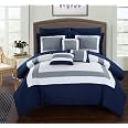 Amazon.com: Chic Home Duke Queen Comforter Set 10-Piece, Colorblocked ...