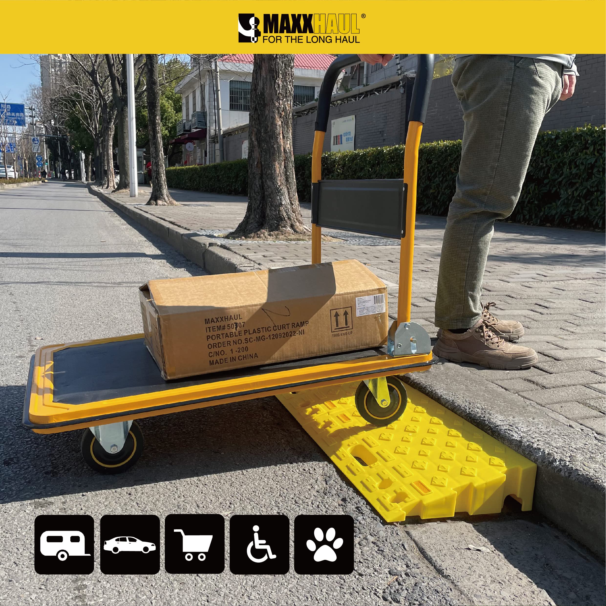 Mua MAXXHAUL 50707 Portable Interlocking Plastic Curb Threshold Ramps ...