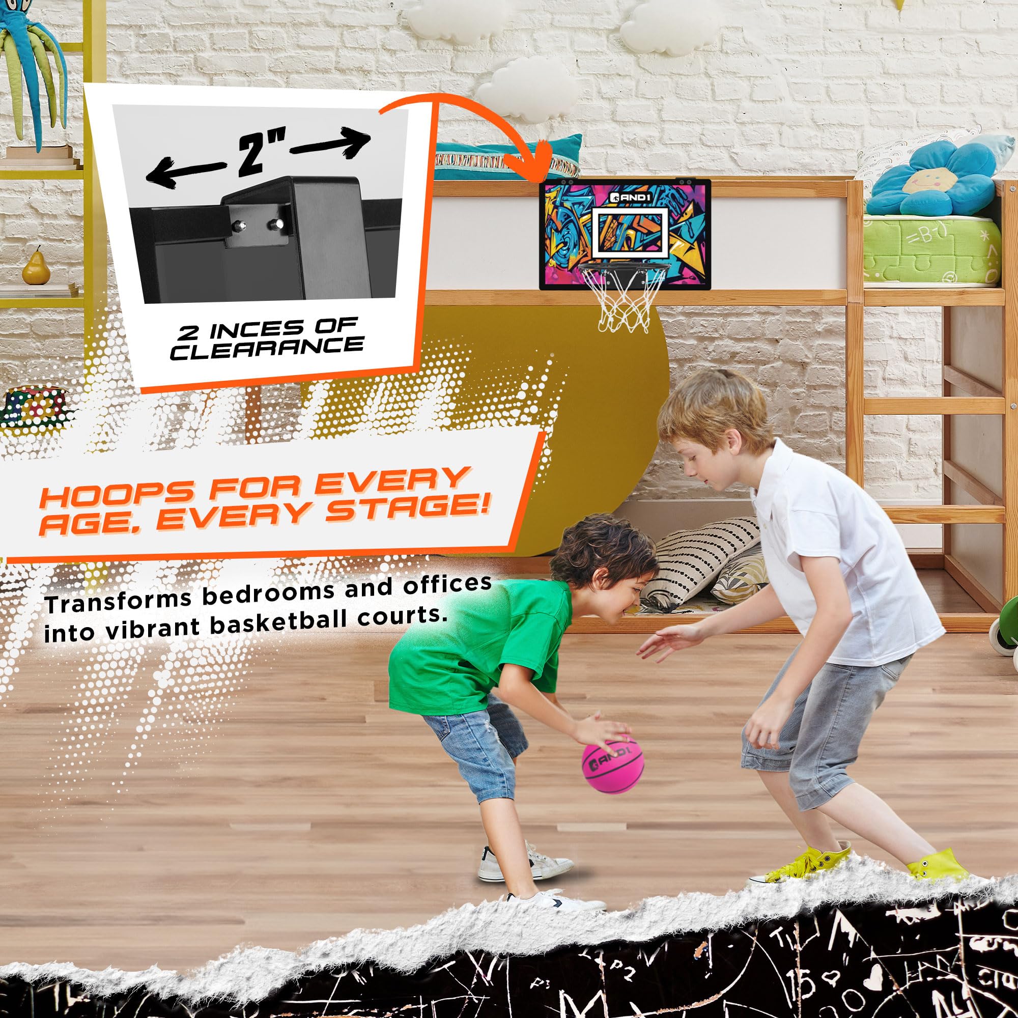 Mua AND1 Over the Door Mini Basketball Hoop: 18x12 Shatterproof ...
