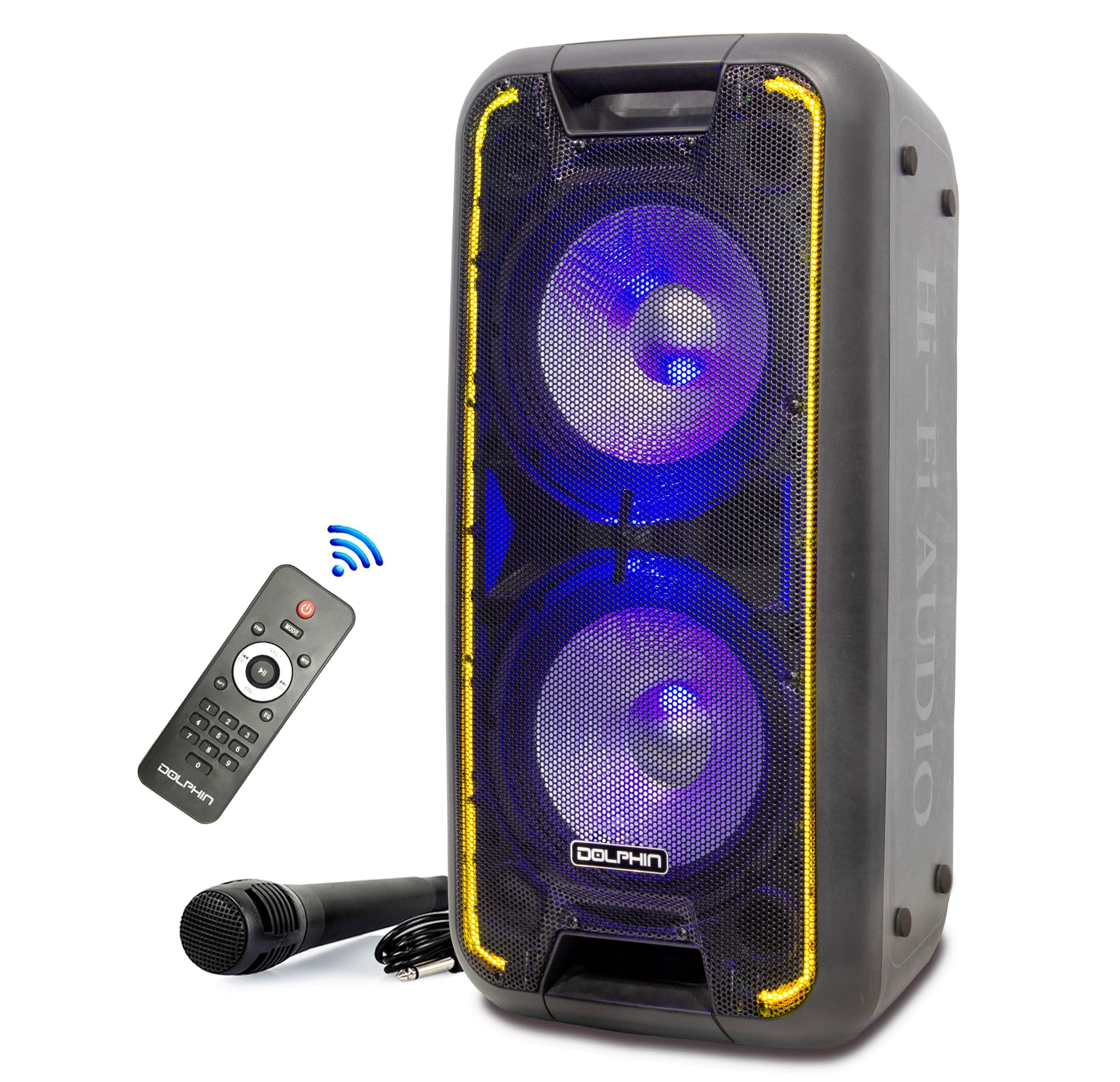Mua Dolphin SP-210RBT Dual 10" Bluetooth Party Speaker with Neon LED ...