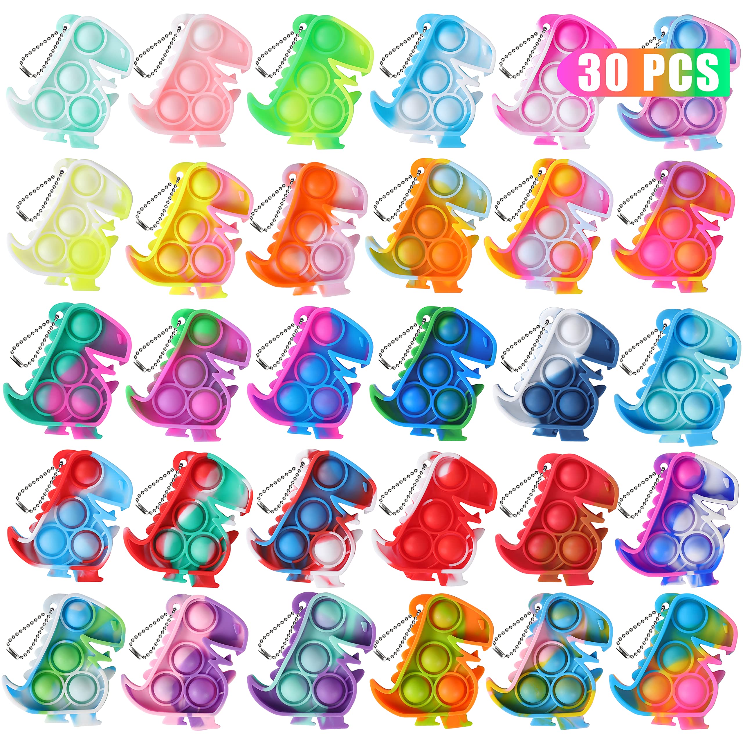 Dinosaur Pop Fidget Toys Bulk Its 30 Pack Dinosaur Party Favors for ...