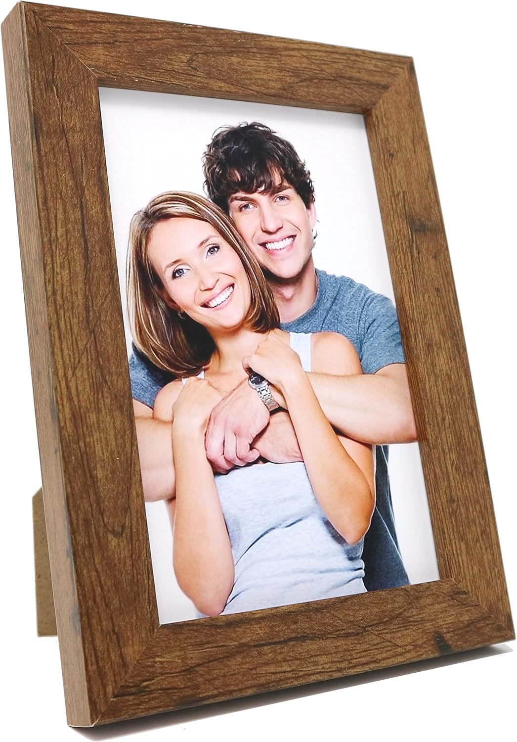 Photo Frame, 6 x 4, Brown, Freestanding and Wall Mountable, 6x4 Picture ...
