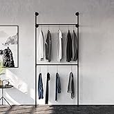 Amazon.com: pamo Industrial pipe clothing rack metal black - Wall ...