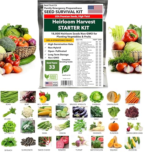 SeedTrust CA 18,000 Non GMO Heirloom Seeds for Planting Vegetables ...