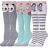 Amazon.com: ANTSANG Kids Girls Knee High Socks 6 Pairs Long Boot Fun ...