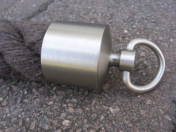 Rope End Cap with Ring for 40 mm Hand Rail Rope Nickel matt: Amazon.co ...