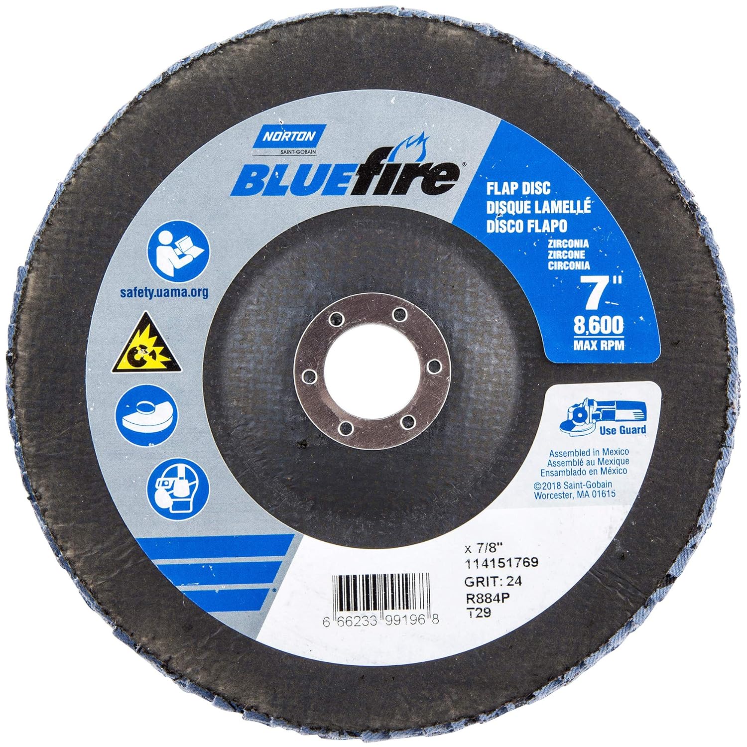 Flap Disc, 7 In x 24 Grit, 7/8: Abrasive Flap Discs: Amazon.com ...