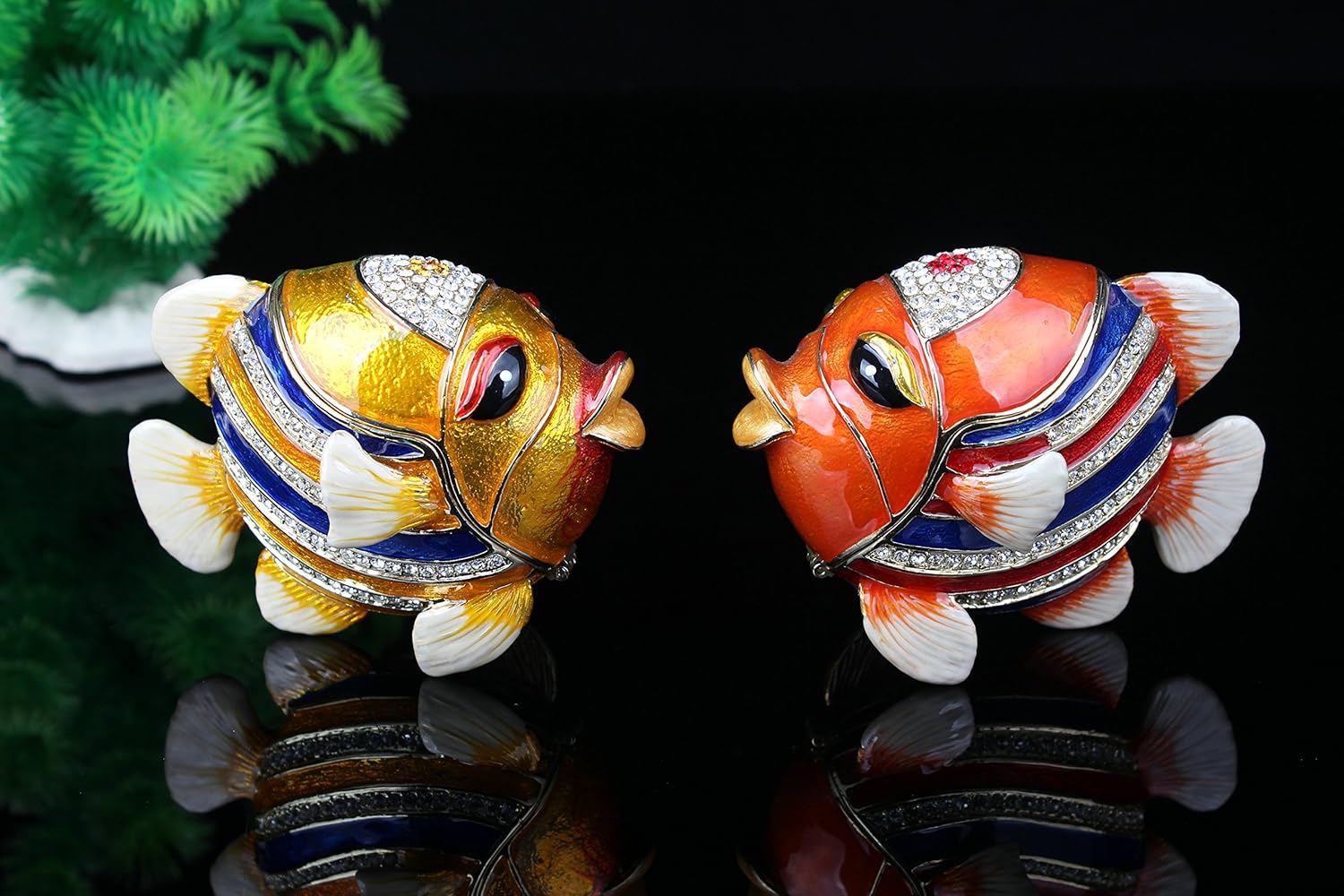 Amazon.com: Crystal Tropical Fish Handmade Jeweled Box Enameled Pewter ...