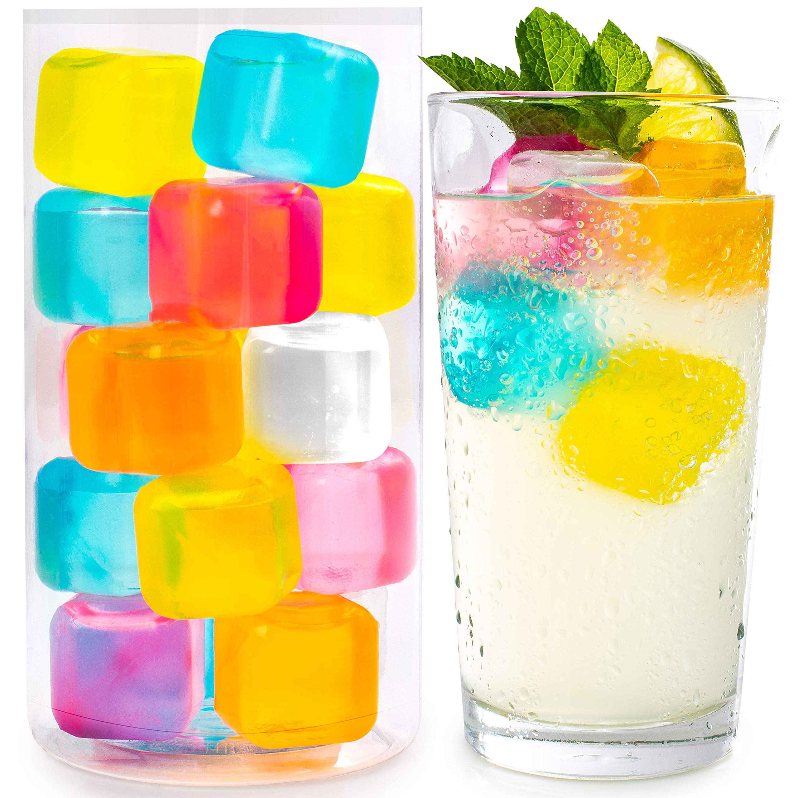 Efiwasi Reusable Ice Cubes For Drinks Chills Drinks Without 