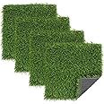 Amazon.com: Kesfey Grass Squares Placemats 4 Packs 12"x 12" Artificial ...