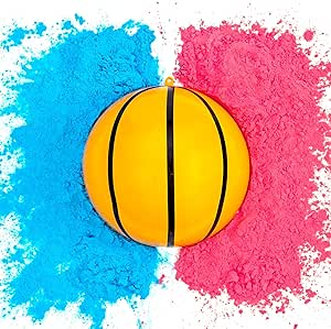 Amazon.com: Gender Reveal Basketball | Blue and Pink Powder Kit ...