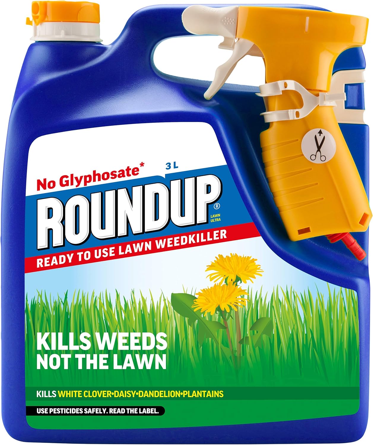 Roundup - Powerful Lawn Weedkiller - Glyphosate-Free - 3 Litre: Amazon ...