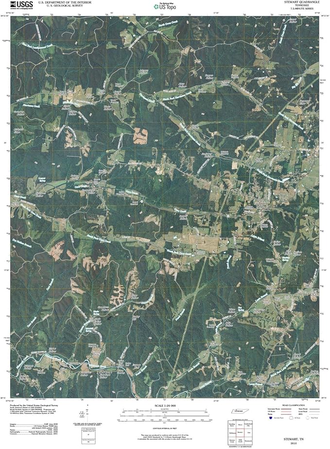 Amazon.com: Tennessee Maps - 2010 Balance of Stewart County, TN - USGS ...