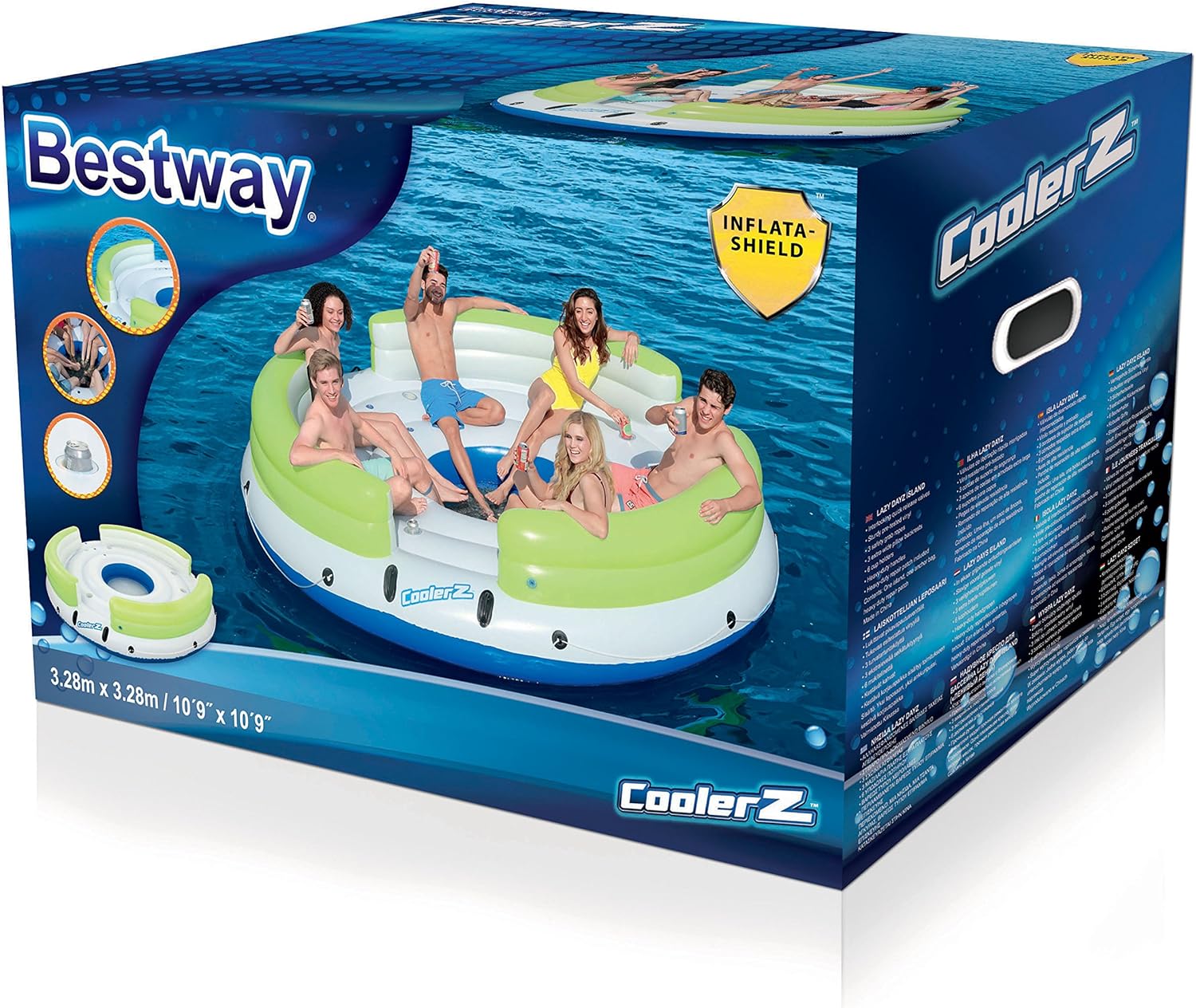 Bestway Coolerz Lazy Dayz 6 Person Island Pool Float – BigaMart