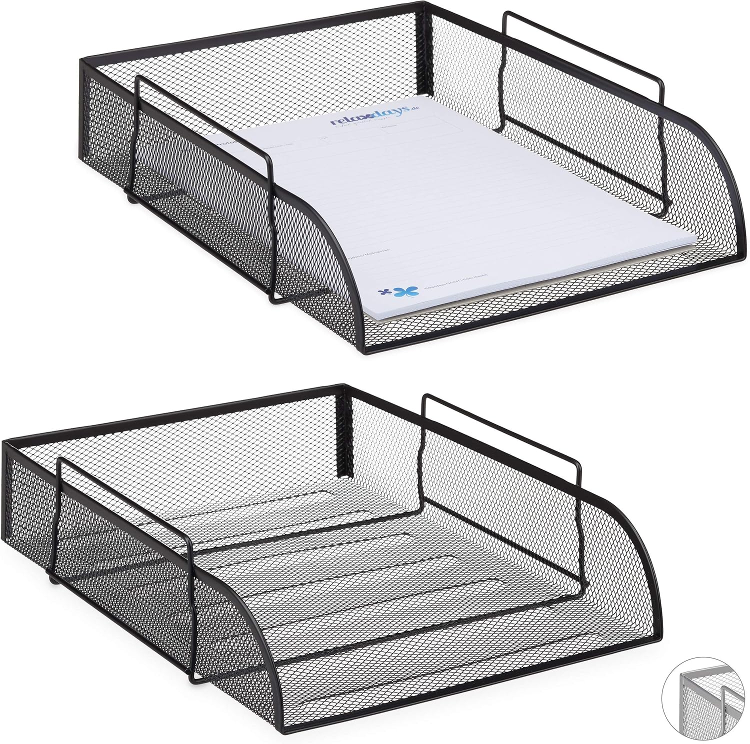 2 x stapelbare Dokumentenablage, Büro Briefablage aus Metall für DIN A4 ...