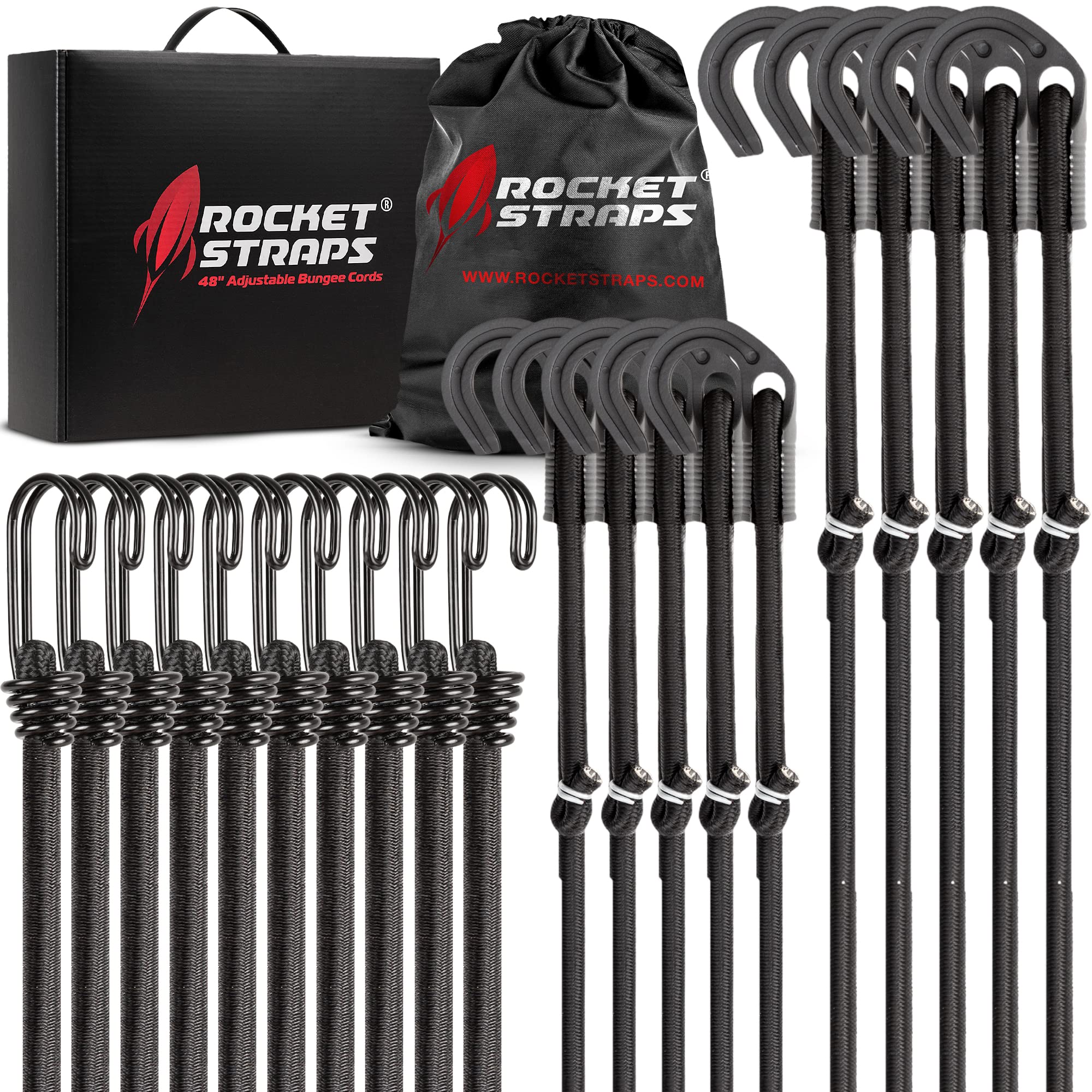 Rocket Straps - Ultimate Adjustable Outdoor Bungee Cord Assortment ...