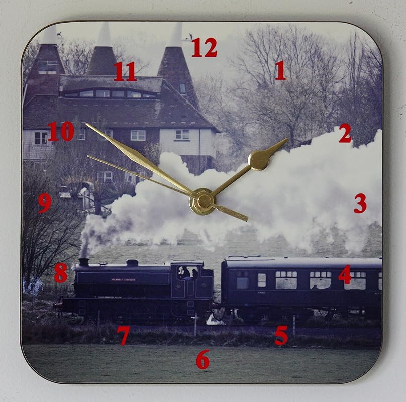 Steam Train Wall Clock (19cm x 19cm): Amazon.co.uk: Handmade