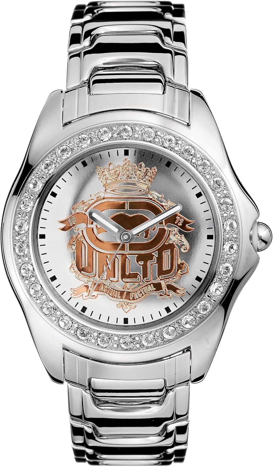 Marc Ecko E95016G2 Gents Iced Silver Bracelet Watch with Rose Gold IP ...