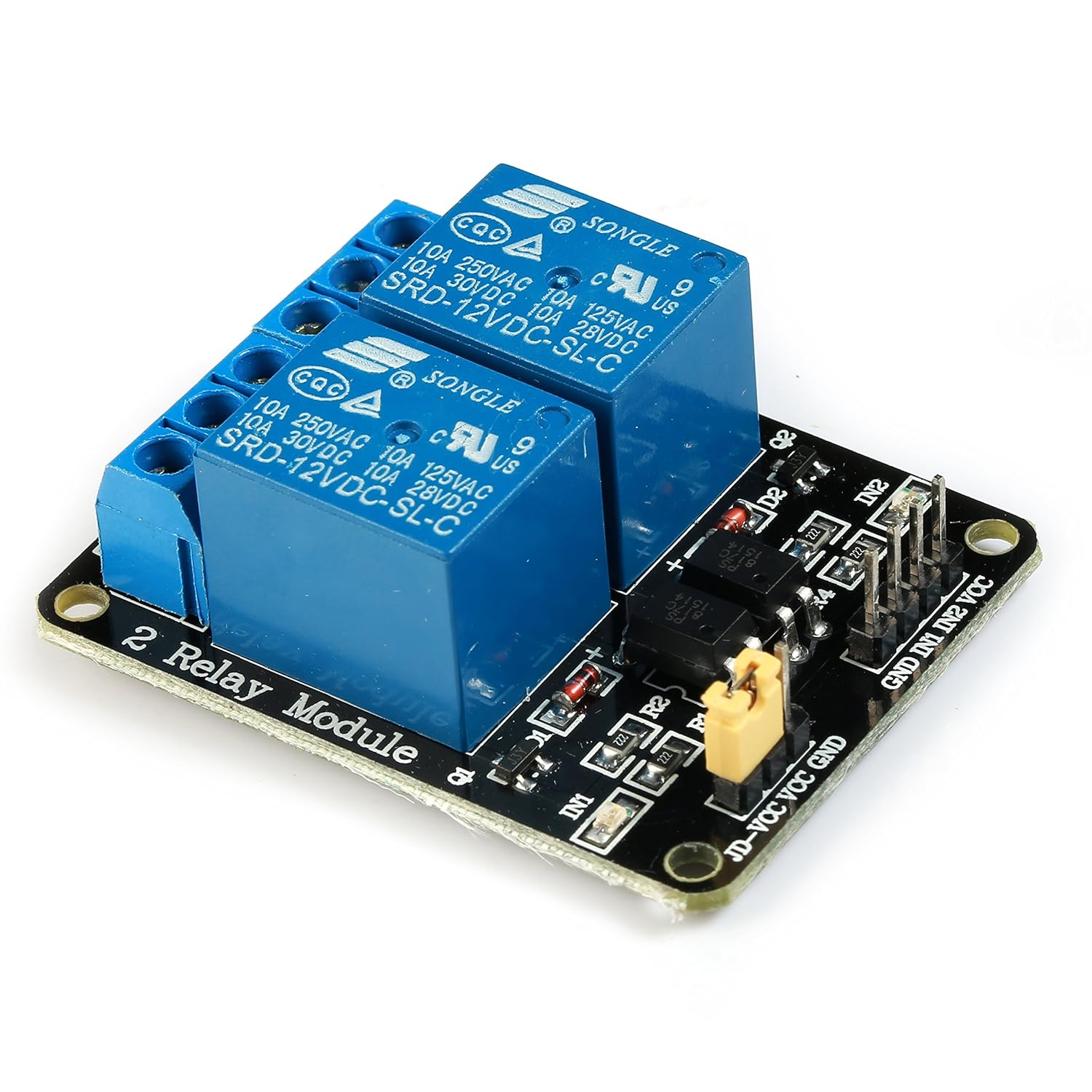 GEREE 12V 2-Channel Relay Module For Arduino ARM PIC AVR DSP SRD-12VDC ...