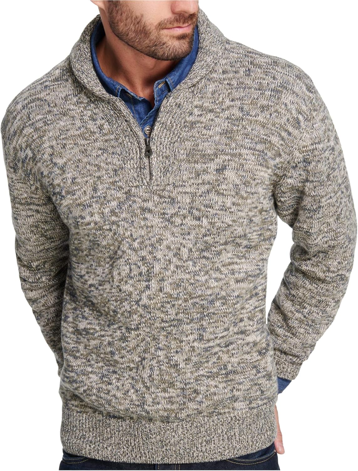 Weatherproof Suéter Impermeable clásico para Hombre con Cierre de 1/4 ...